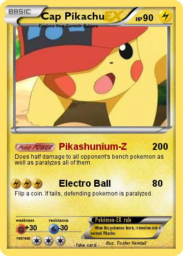 Pokémon Cap Pikachu 7 7 - Pikashunium-Z - My Pokemon Card