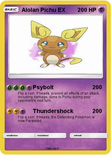Pokémon Alolan Pichu EX 1 1 - Psybolt - My Pokemon Card