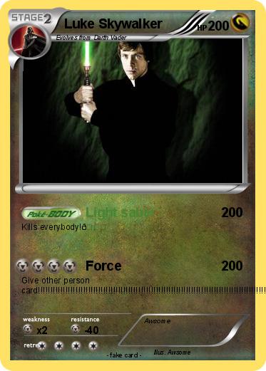Pokémon Luke Skywalker 278 278 - Light saber - My Pokemon Card