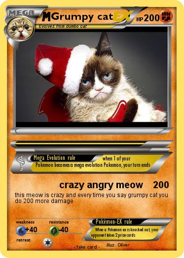 Pokémon Grumpy cat 1184 1184 - crazy angry meow - My Pokemon Card