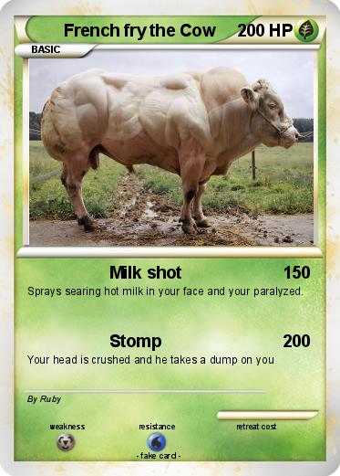 Pokémon French fry the Cow - Milk shot - My Pokemon Card