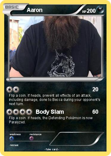 Pokémon Aaron 602 602 - Body Slam - My Pokemon Card