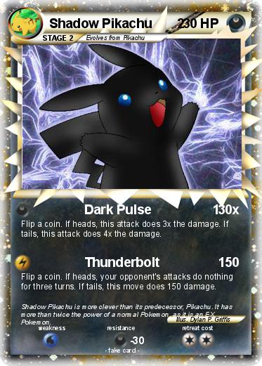 Pokémon Shadow Pikachu 2 3 3 - Dark Pulse 1 - My Pokemon Card