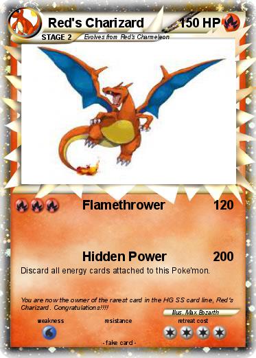 Pokémon Red s Charizard 28 28 - Flamethrower - My Pokemon Card