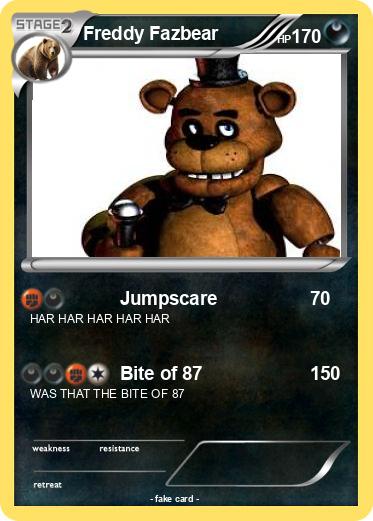 Pokémon Freddy Fazbear 1820 1820 - Jumpscare - My Pokemon Card