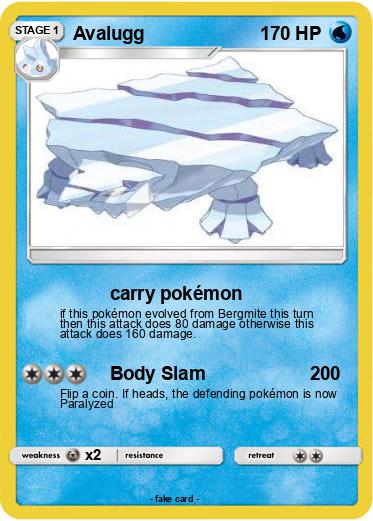 Pokémon Avalugg 26 26 - carry pokémon - My Pokemon Card