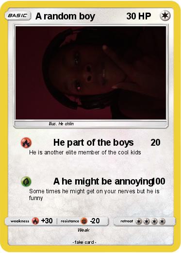 Pokémon A random boy - He part of the boys - My Pokemon Card
