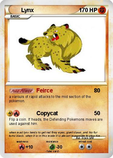 Pokémon Lynx 88 88 - Feirce - My Pokemon Card