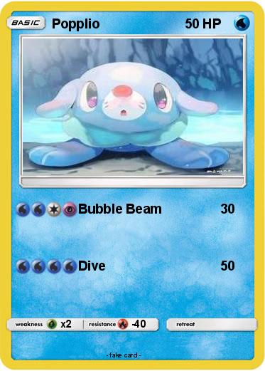 Pokémon Popplio 189 189 - Bubble Beam - My Pokemon Card