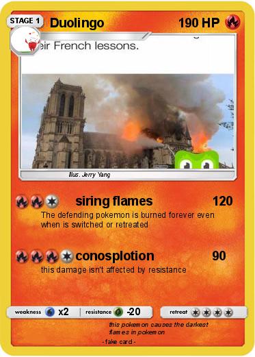 Pokémon Duolingo 91 91 - siring flames - My Pokemon Card