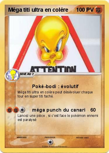 Pokémon Mega titi ultra en colere - Poké-bodi : évolutif - Ma carte Pokémon