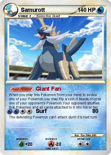 Pokémon Samurott 704 704 - Giant Fan - My Pokemon Card