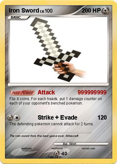 Pokémon Iron Sword 10 10 - Attack 999999999 - My Pokemon Card