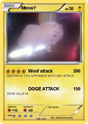 Pokémon Meow 176 176 - Woof attack - My Pokemon Card