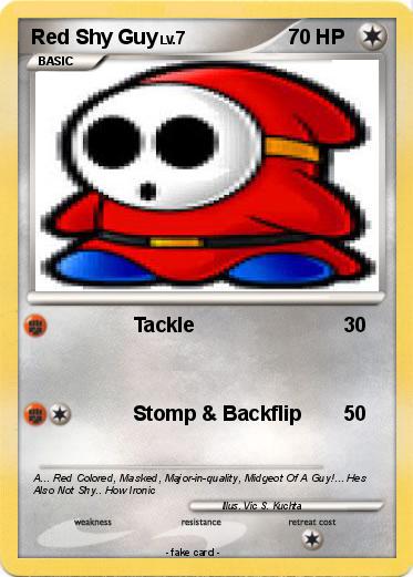 Pokémon Red Shy Guy - Tackle - My Pokemon Card