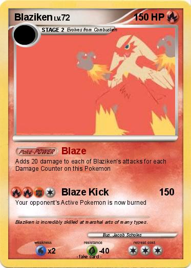 Pokémon Blaziken 480 480 - Blaze - My Pokemon Card