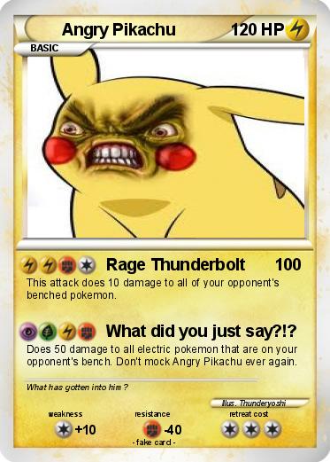 Pokémon Angry Pikachu 13 13 - Rage Thunderbolt - My Pokemon Card