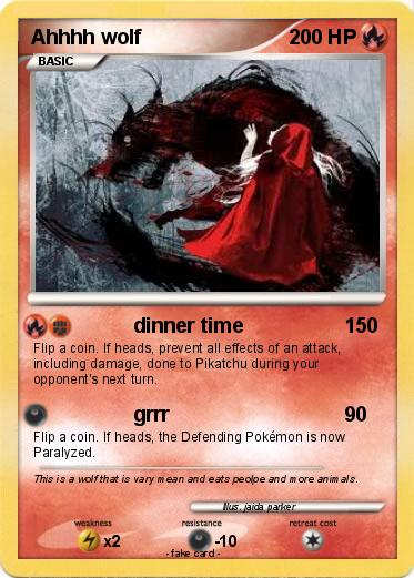 Pokémon Ahhhh wolf - dinner time - My Pokemon Card