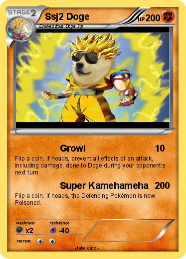 Pokémon Ssj2 Doge - Growl - My Pokemon Card