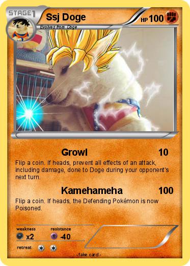 Pokémon Ssj Doge 1 1 - Growl - My Pokemon Card