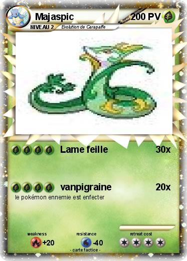 Pokémon Majaspic 30 30 - Lame feille - Ma carte Pokémon