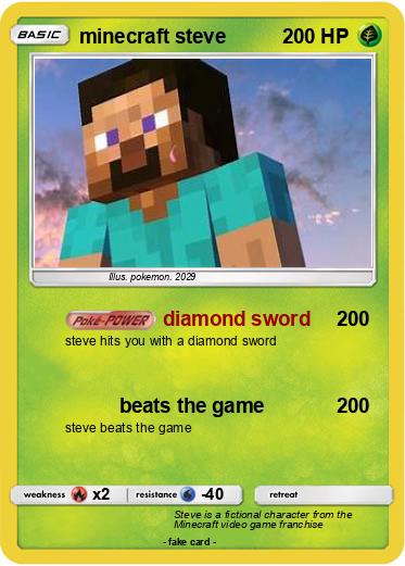 Pokémon minecraft steve 103 103 - diamond sword - My Pokemon Card