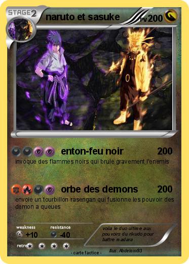 Pokémon naruto et sasuke 149 149 - enton-feu noir - Ma carte Pokémon