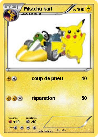 Pokémon Pikachu kart 1 1 - coup de pneu - Ma carte Pokémon