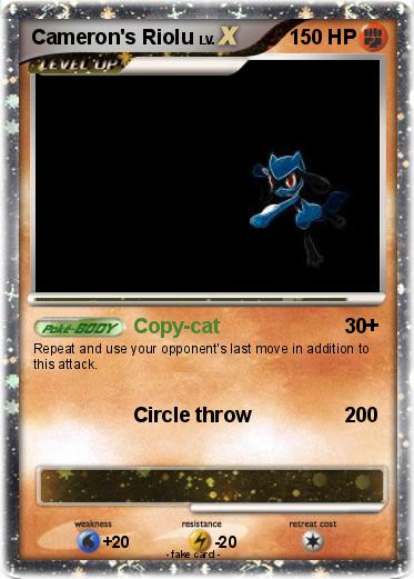 Pokémon Cameron s Riolu 1 1 - Copy-cat - My Pokemon Card