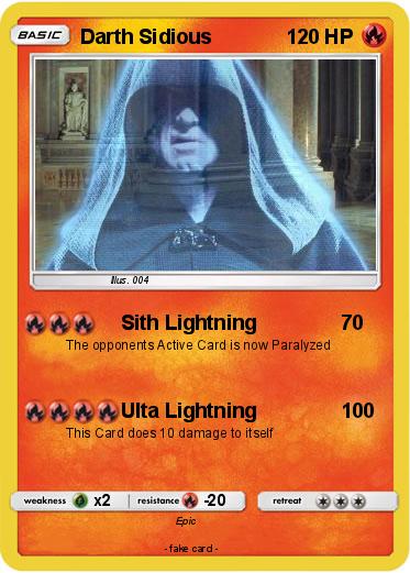 Pokémon Darth Sidious 125 125 - Sith Lightning - My Pokemon Card