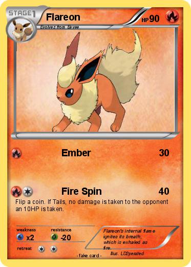 Pokémon Flareon 553 553 - Ember - My Pokemon Card