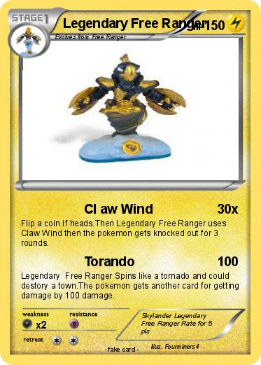 Pokémon Legendary Free Ranger - Cl aw Wind - My Pokemon Card