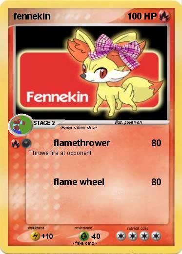 Pokémon fennekin 161 161 - flamethrower - My Pokemon Card