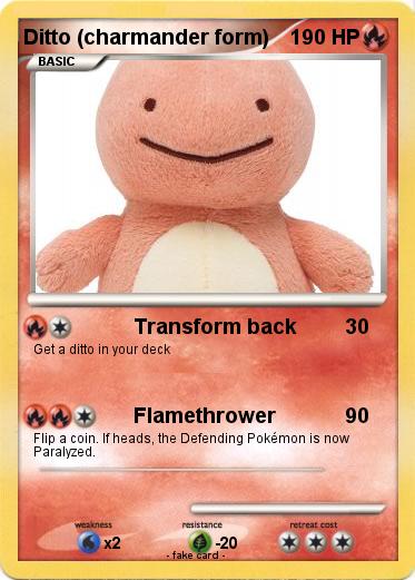 Pokémon Ditto charmander form - Transform back - My Pokemon Card