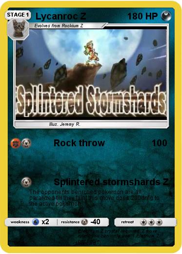 Pokémon Lycanroc Z - Rock throw - My Pokemon Card