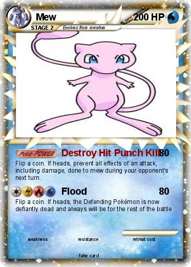 Pokémon Mew 2505 2505 - Destroy Hit Punch Kill - My Pokemon Card