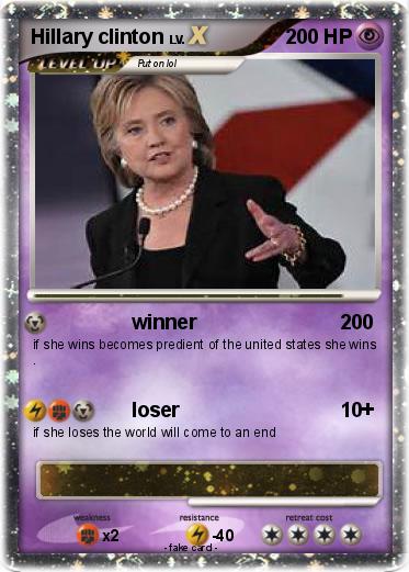 Pokémon Hillary clinton 153 153 - winner - My Pokemon Card