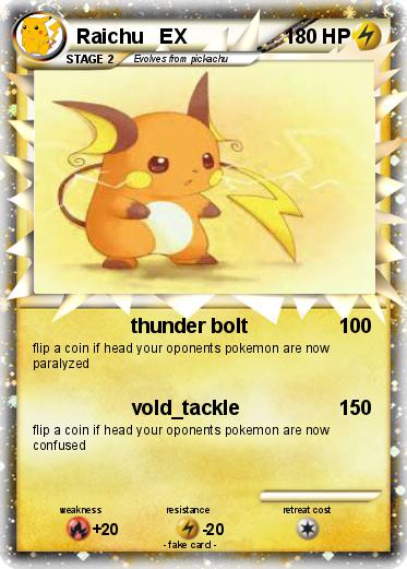 Pokémon Raichu EX 254 254 - thunder bolt - My Pokemon Card