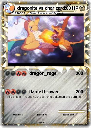 Pokémon dragonite vs charizard - dragon_rage - My Pokemon Card