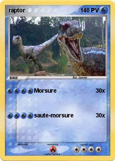 Pokémon raptor 60 60 - Morsure - Ma carte Pokémon