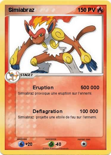 Pokémon Simiabraz 325 325 - Eruption 500 000 - Ma carte Pokémon