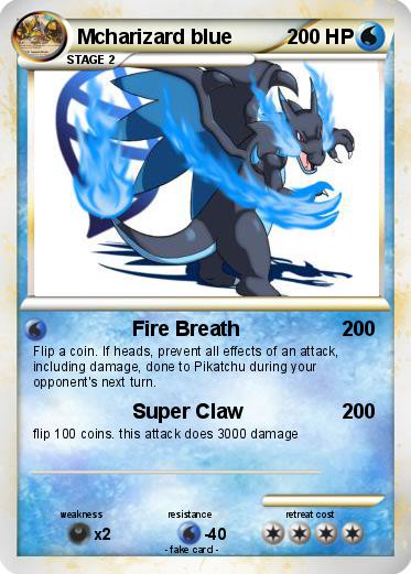 Pokémon Mcharizard blue - Fire Breath - My Pokemon Card