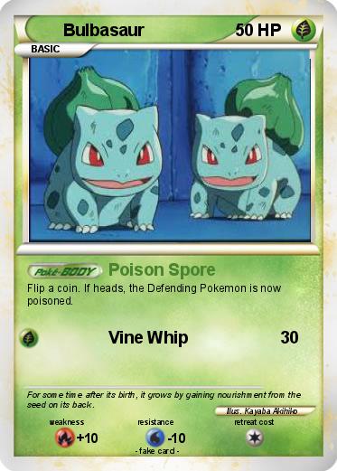 Pokémon Bulbasaur 842 842 - Poison Spore - My Pokemon Card