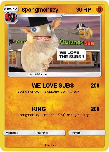 Pokémon Spongmonkey - WE LOVE SUBS - My Pokemon Card