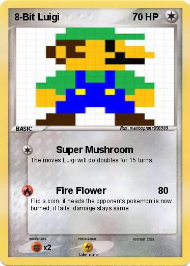 Pokémon 8 Bit Luigi 1 1 - Super Mushroom - My Pokemon Card