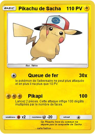 Pokémon Pikachu de Sacha 40 40 - Queue de fer - Ma carte Pokémon