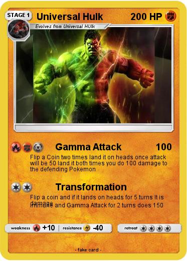 Pokémon Universal Hulk - Gamma Attack - My Pokemon Card