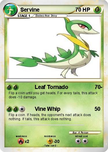 Pokémon Servine 90 90 - Leaf Tornado 70- - My Pokemon Card