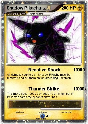 Pokémon Shadow Pikachu 206 206 - Negative Shock 000 - My Pokemon Card