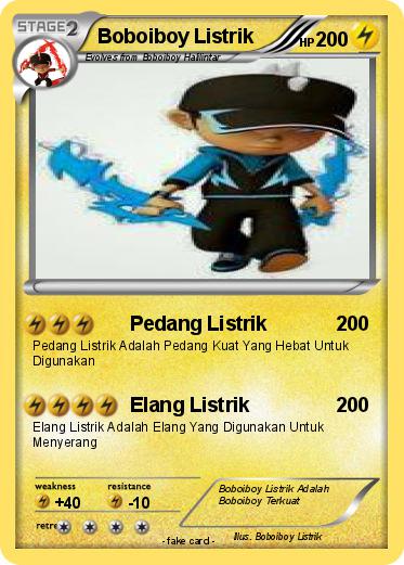Pokémon Boboiboy Listrik - Pedang Listrik - My Pokemon Card